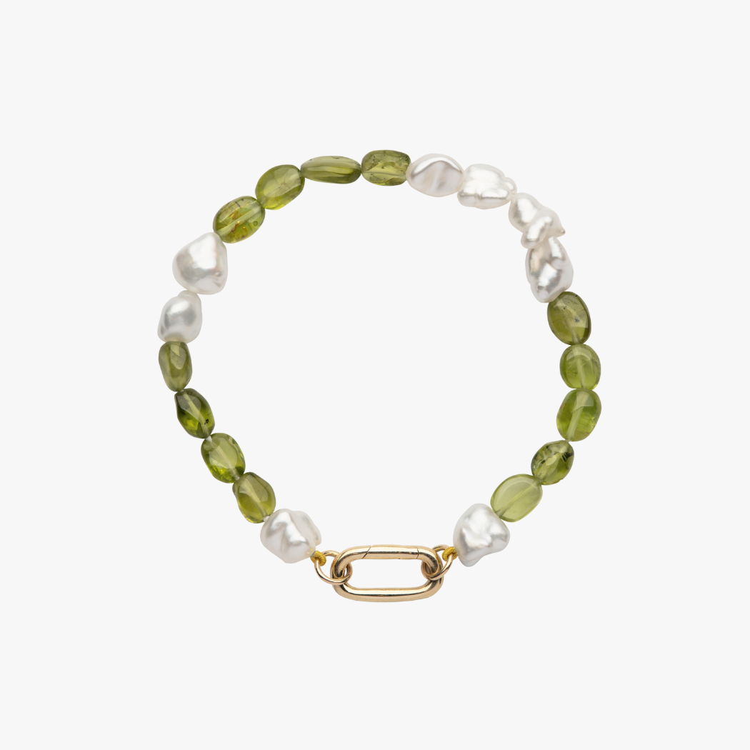 AUTORE MODA | Australian South Sea Pearl Jewellery | Keshi & Peridot Bracelet